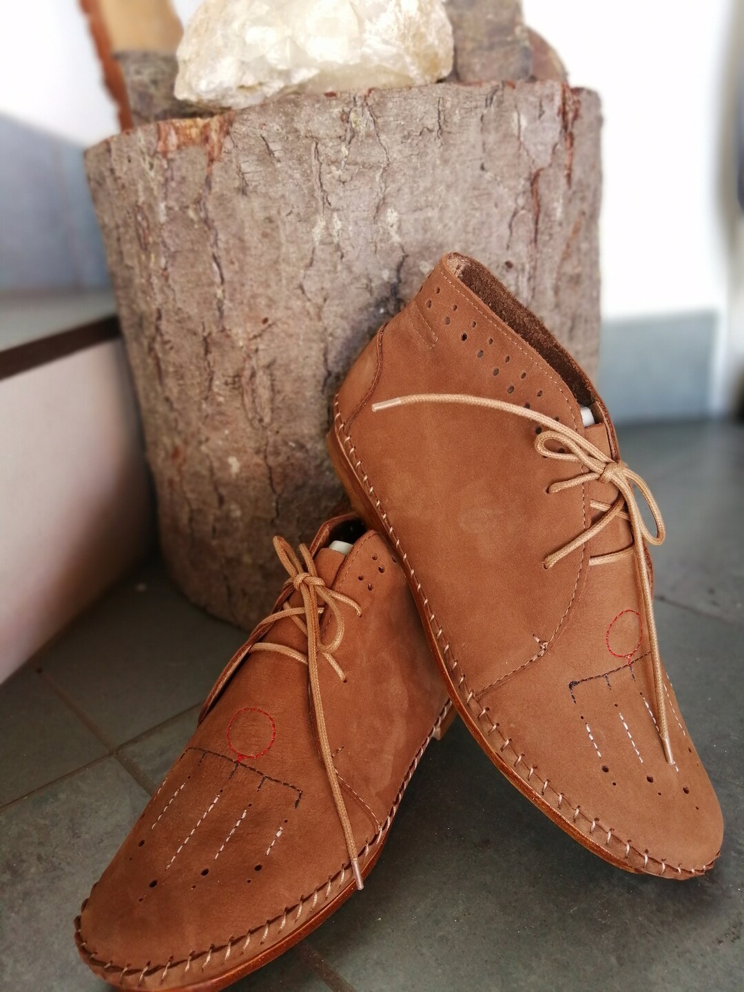 Handmade Leather Moccasin Shoe - Brown - Etsy