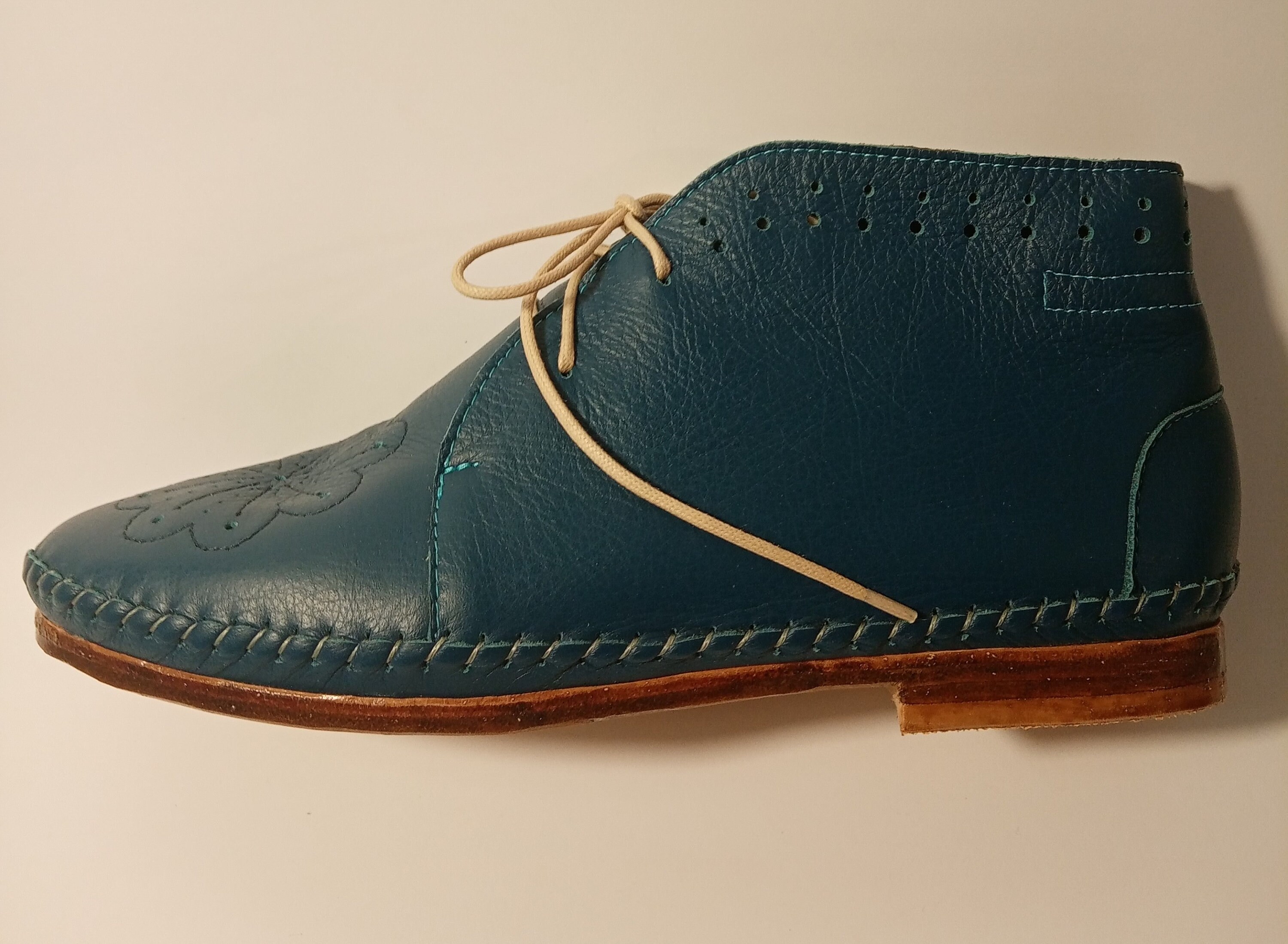 Handmade Leather Moccasin Shoe - Blue - Etsy