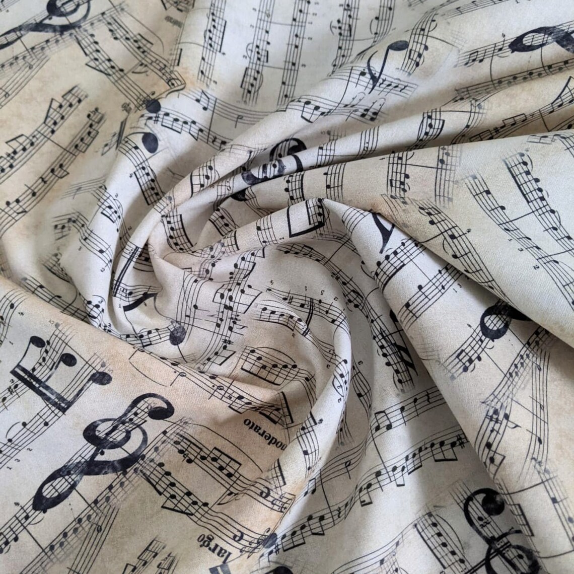 Sheet Music Notes 100% Cotton Fabric by Metre Half Meter - Etsy