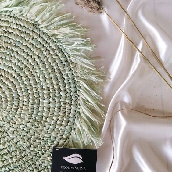 Set of 4 Natural Seagrass Placemats, Boho Placemats, Fringe Placemats ...
