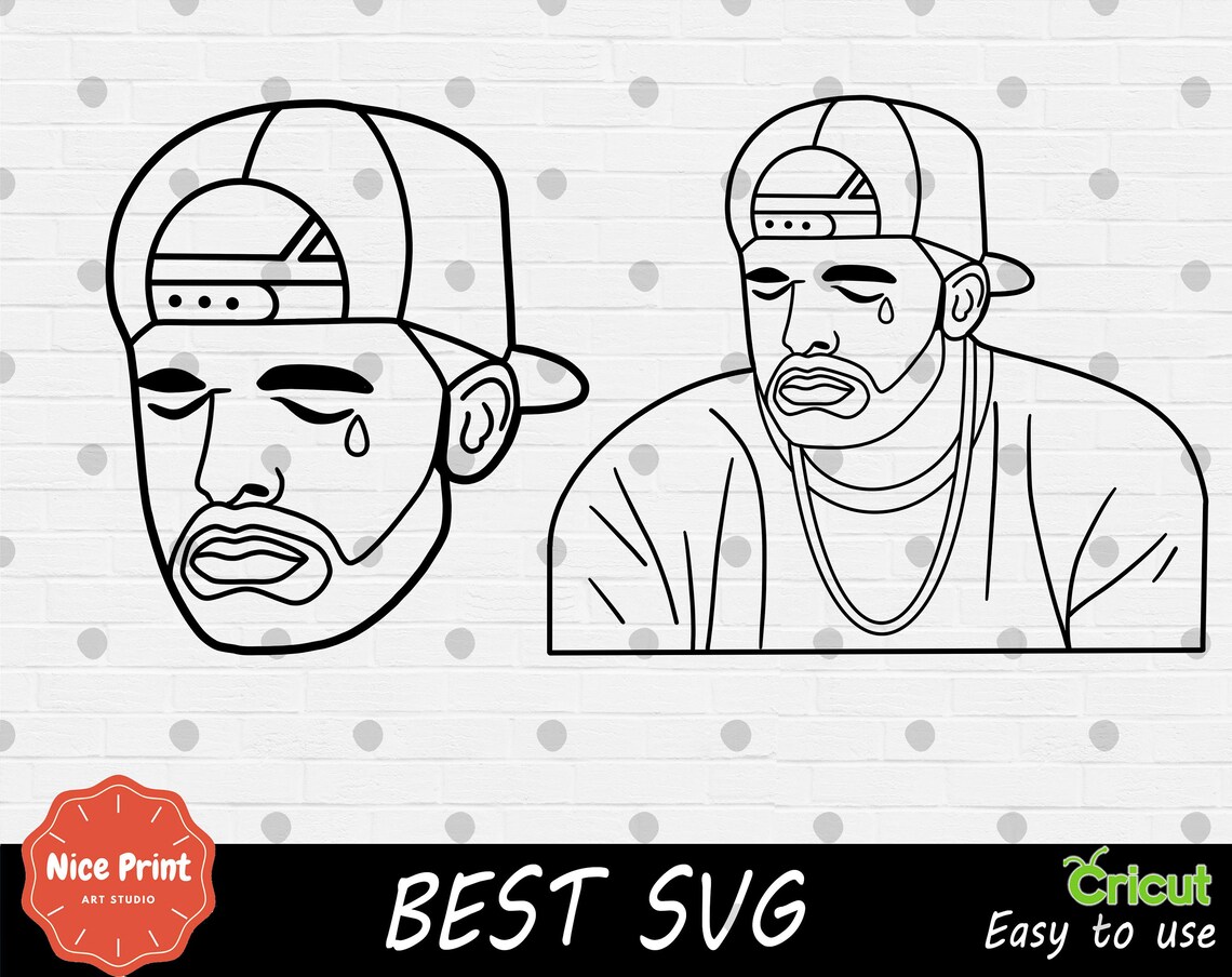 Outline Drake Crying SVG Cricut SVG SVG Cut File Digital | Etsy
