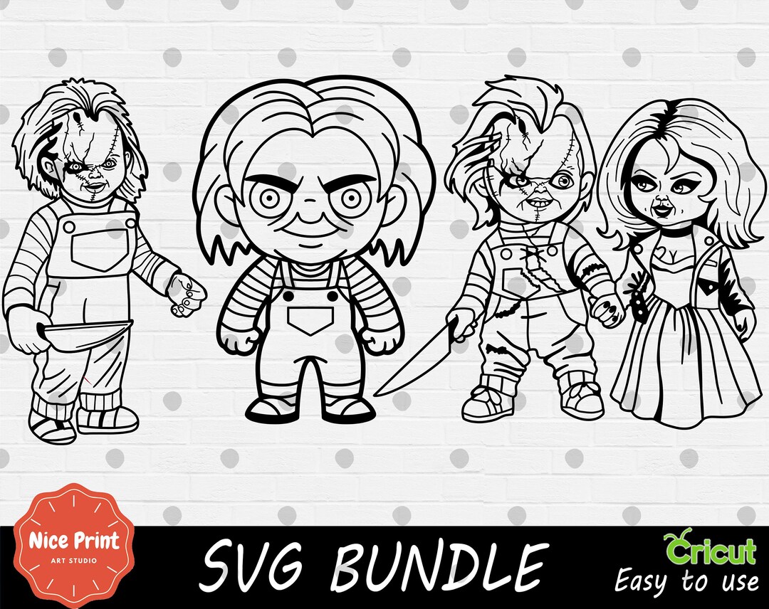 Outline Chucky SVG Bundle - Cricut SVG - SVG Cut File - Digital Print ...