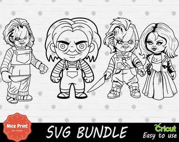 Outline Chucky SVG Bundle Cricut SVG SVG Cut File - Etsy