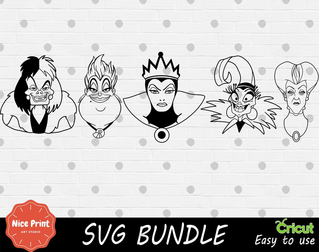 Outline Villain Characters SVG Bundle - Cricut SVG - SVG Cut File ...