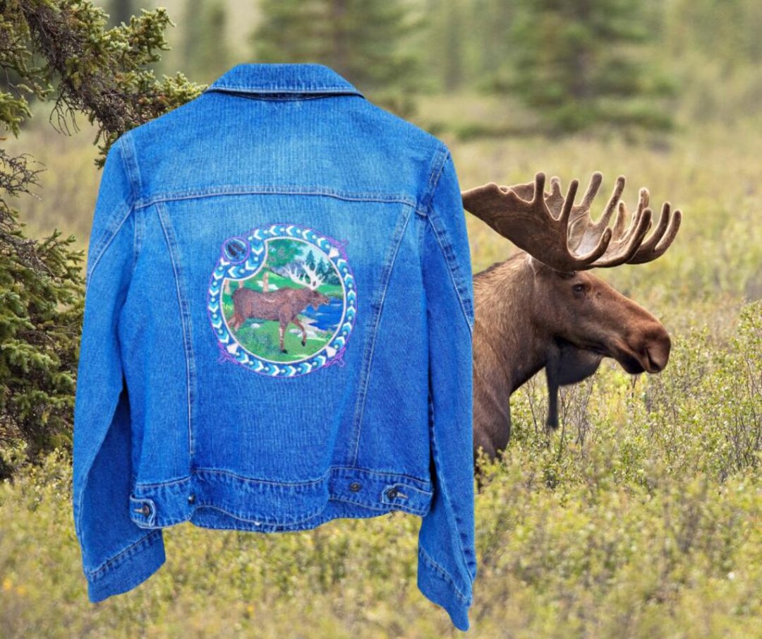 Size 14, Chadwicks Upcycled Denim Jacket, Embroidered With a Colorful ...
