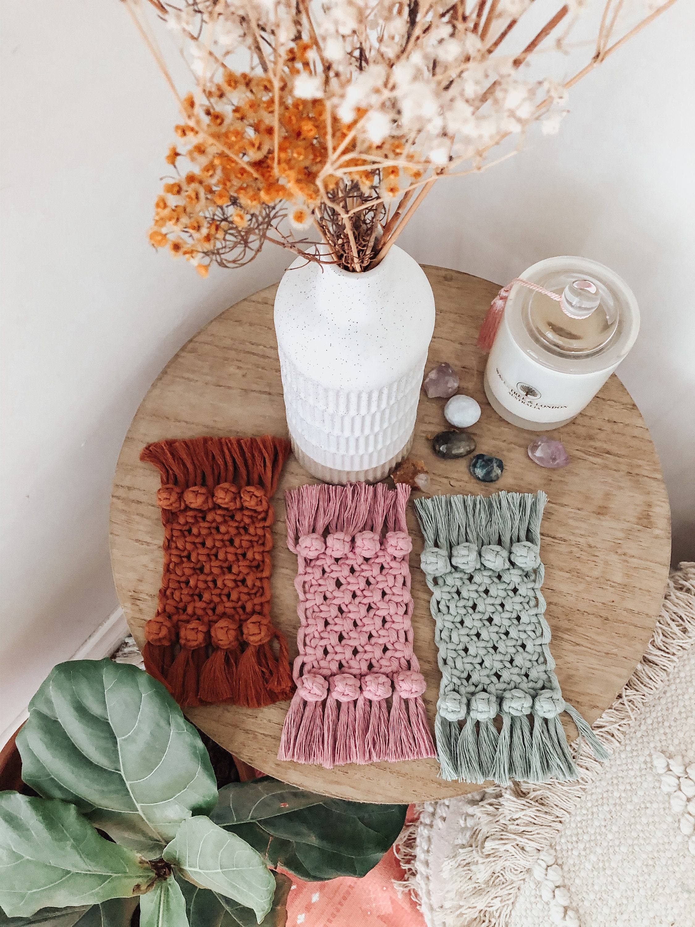 Macrame Coaster / Handmade Coaster / Macrame Square Coaster / | Etsy