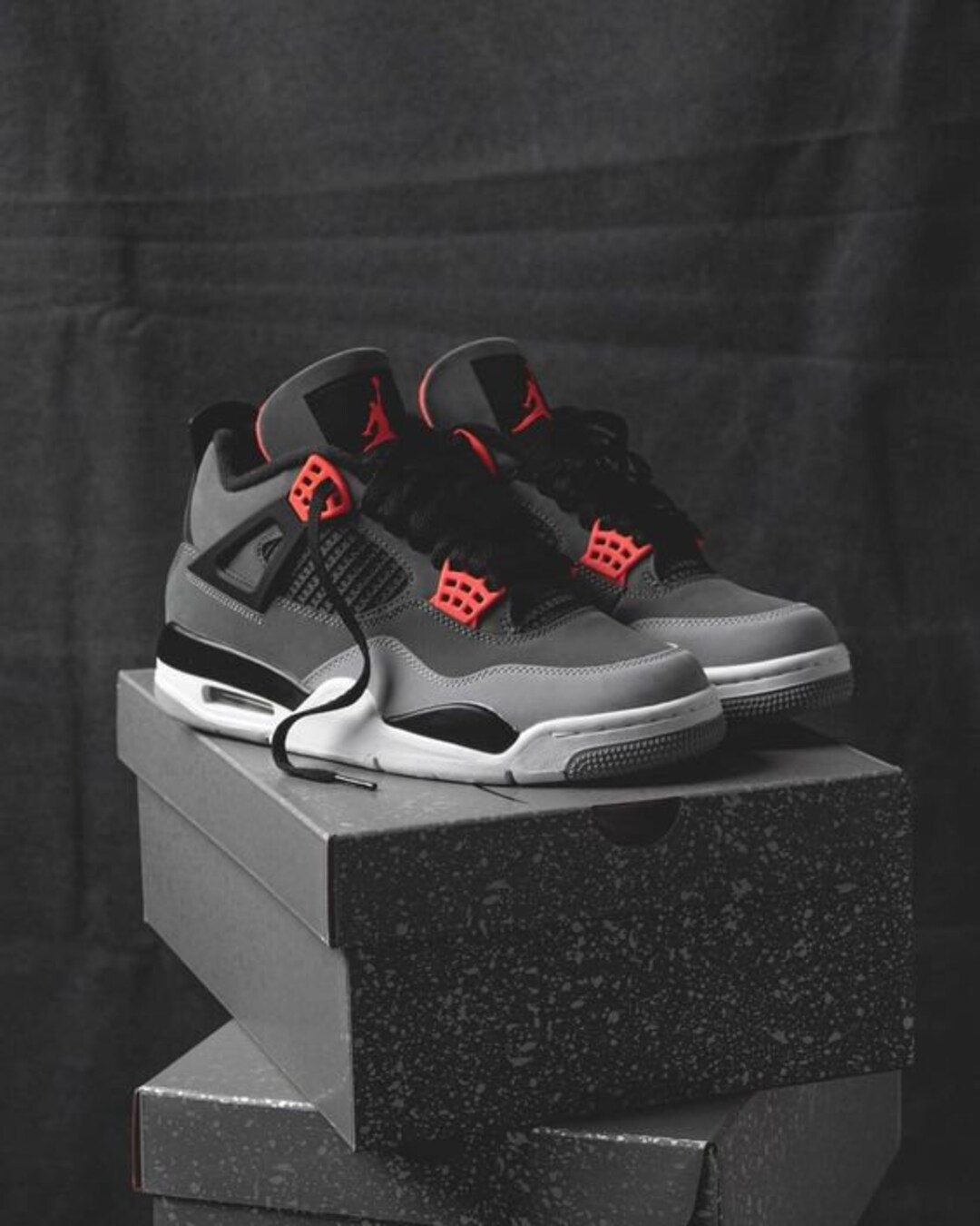 Jordan 4 infrared Dark Grey/infrared 23-black-cement Grey - Etsy