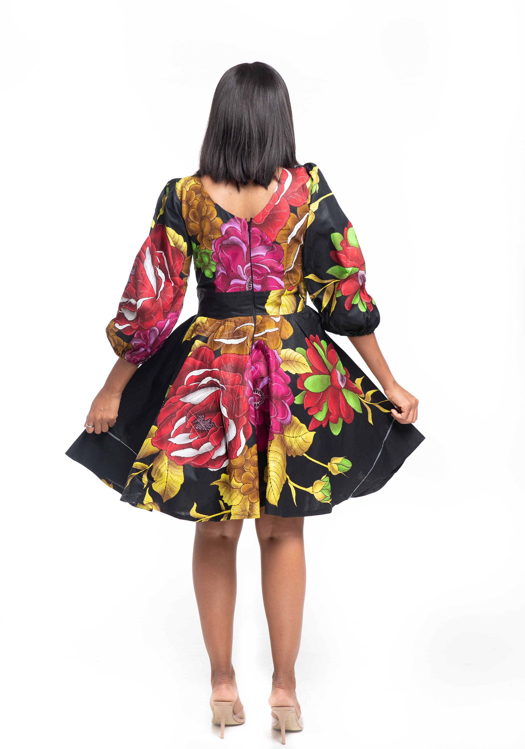 African Print Flare Dress - Etsy
