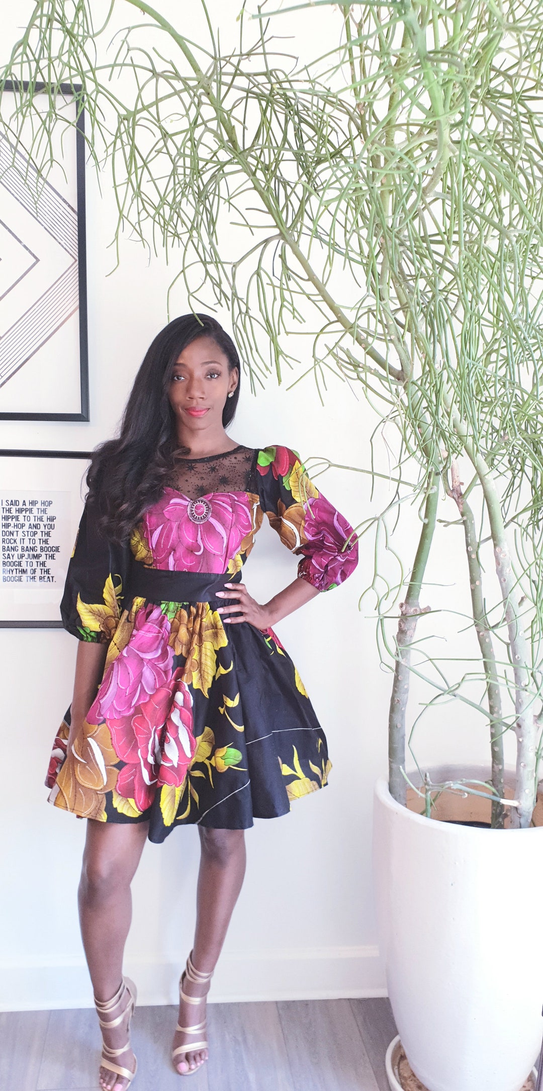 African Print Flare Dress - Etsy