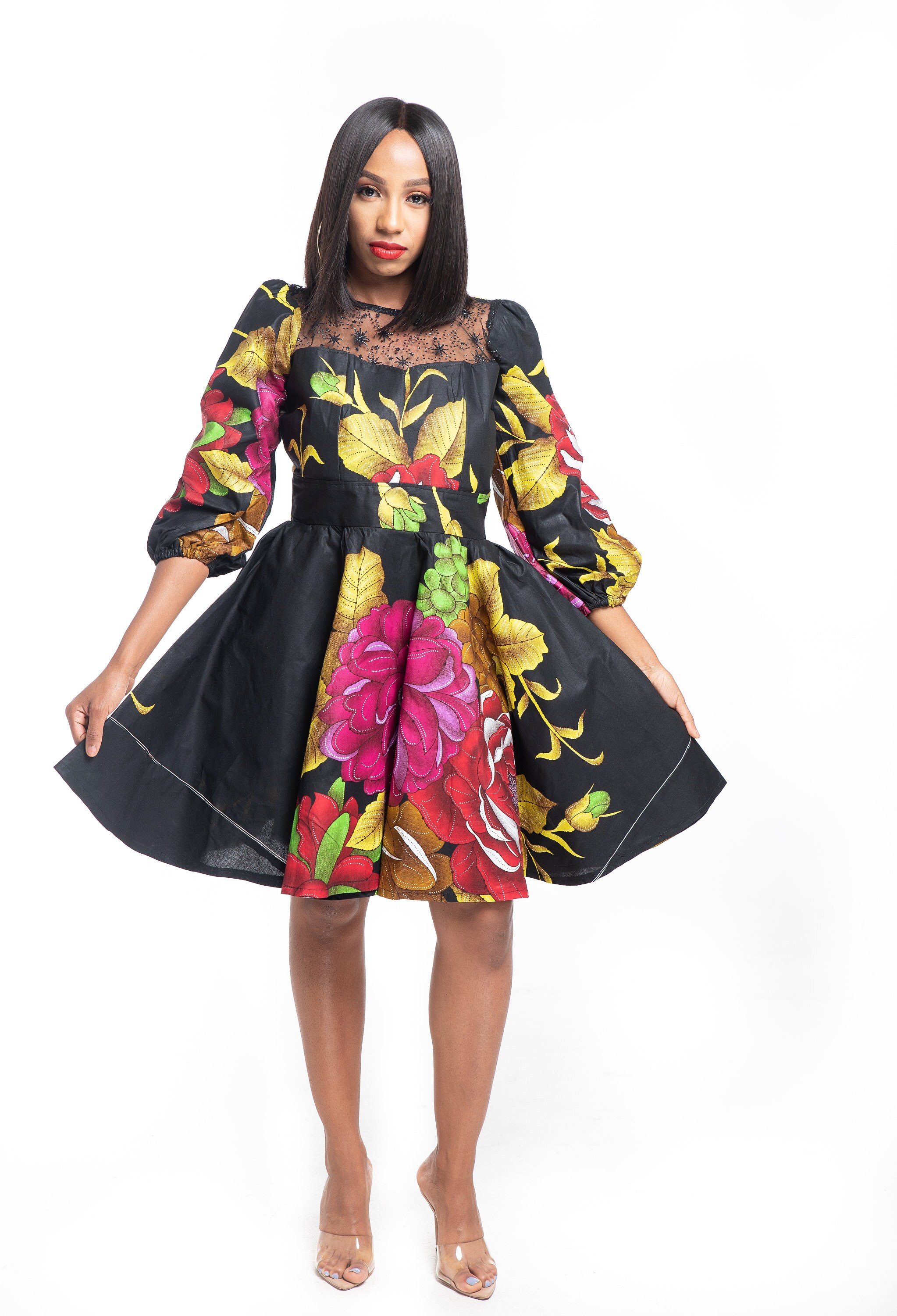 African Print Flare Dress - Etsy