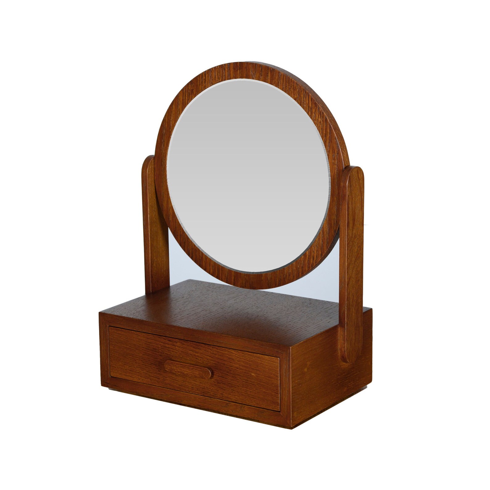 Round Dressing Mirror With Drawer, Hand-crafted Vanity Table Mirror - Etsy