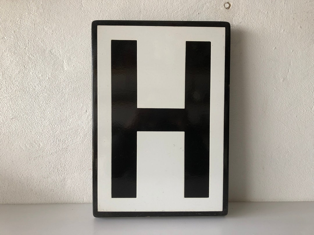 Haltestelle/h Bus-train Stop German Large Enamel Sign, 1970s, Germany ...