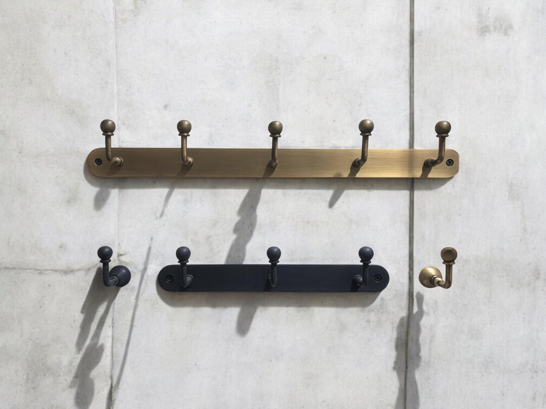 Elegant Brass Wall Mounted Coat Racks and Single Hooks - Etsy