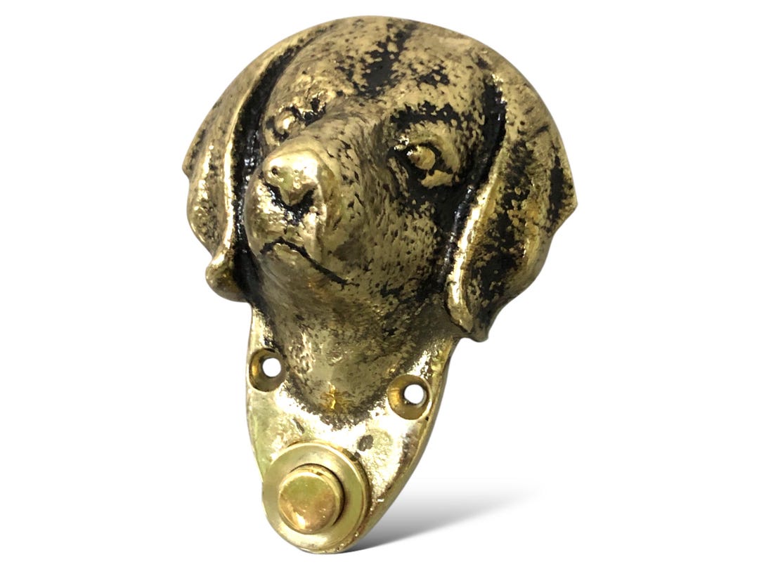 Cute Dog Brass Doorbell With Gold-black Finish - Etsy