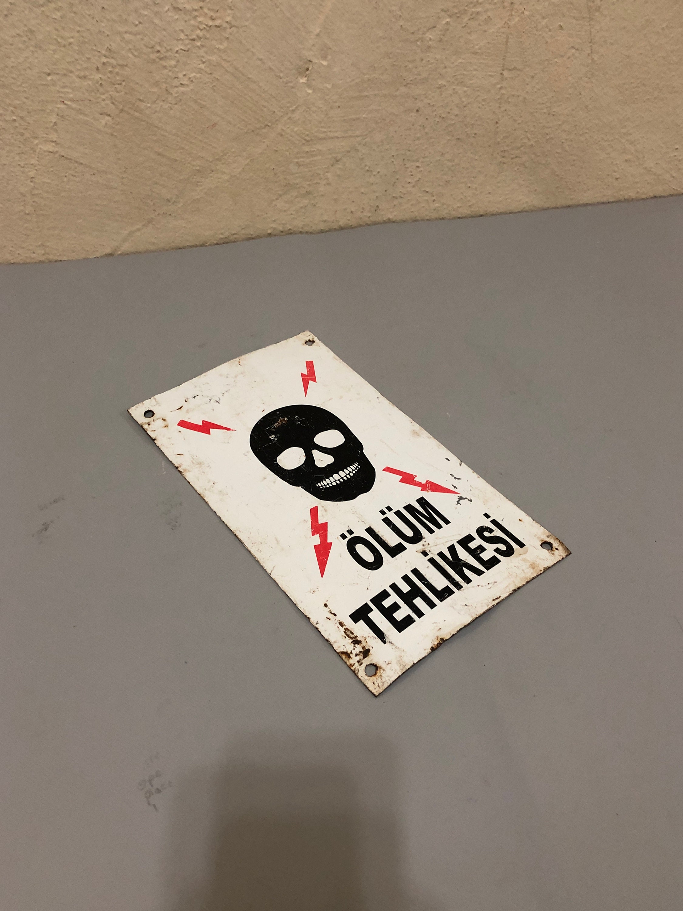 Danger of Death Tin Plate Sign, 1950s/60s, Ankara, Turkey - Etsy