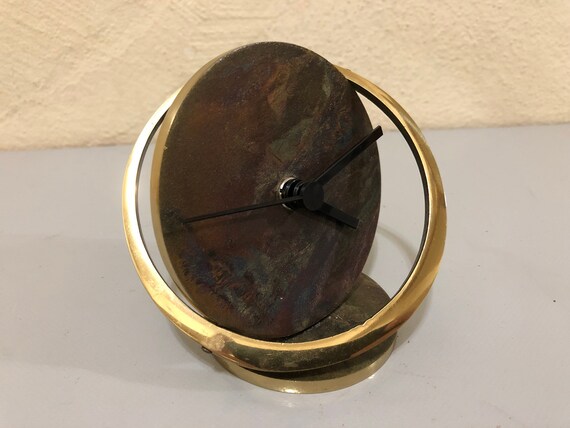 Mid-century Atomic Design Brass-metal Table Clock 1960s | Etsy