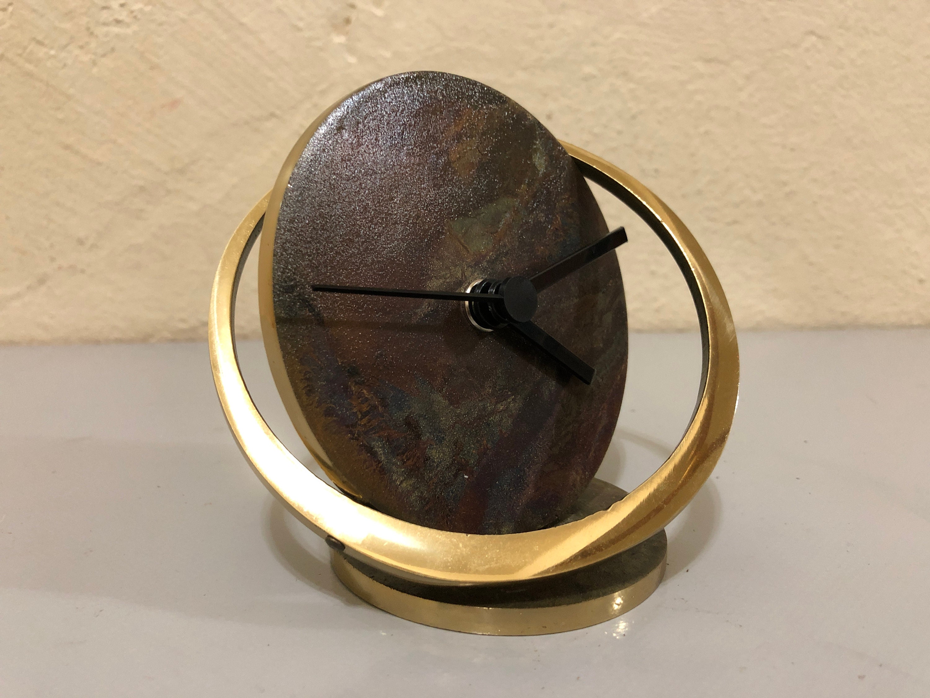 Mid-century Atomic Design Brass-metal Table Clock 1960s - Etsy