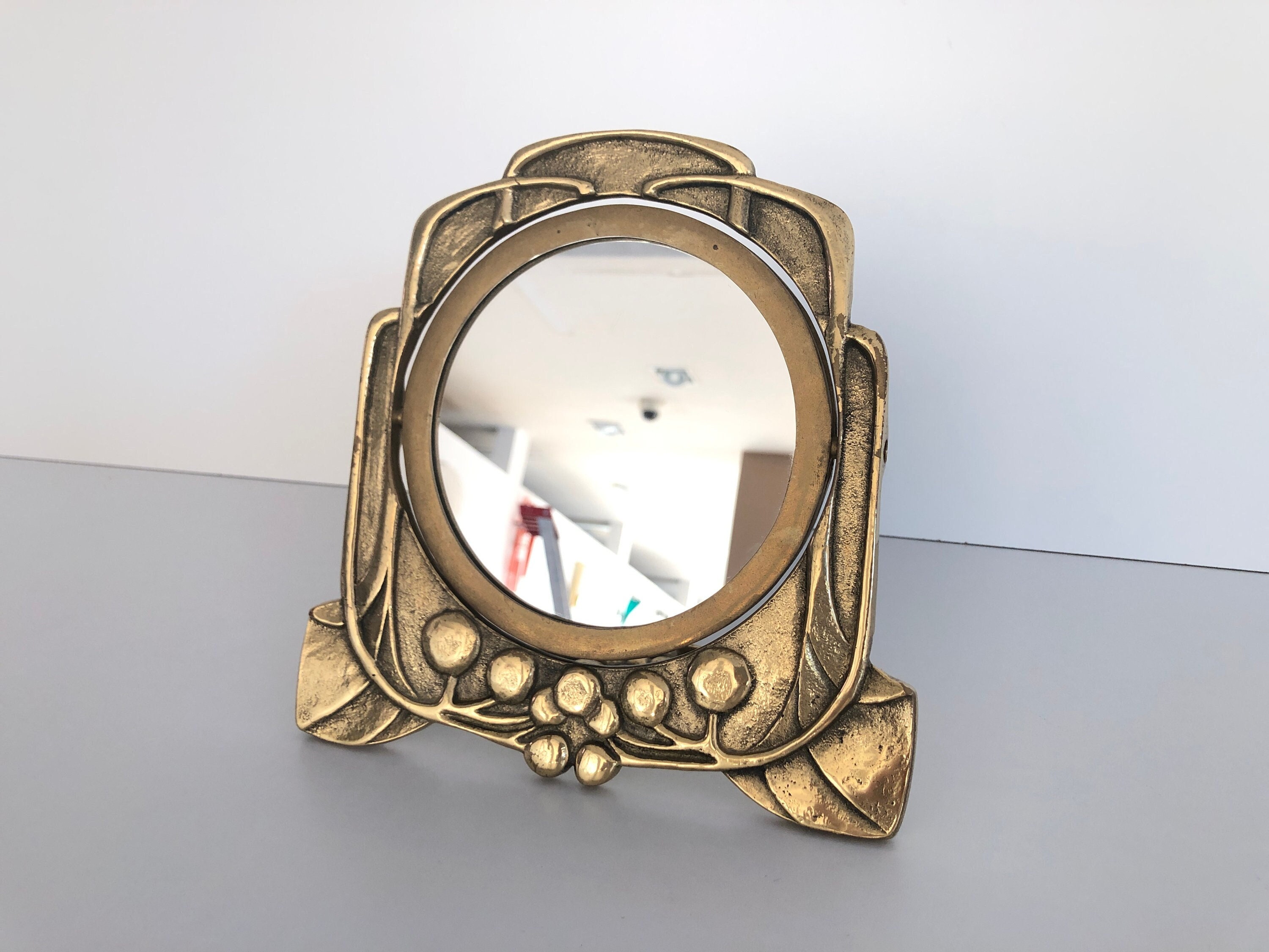 Mid-century Unique Bronze Vanity Table Mirror With Grape - Etsy
