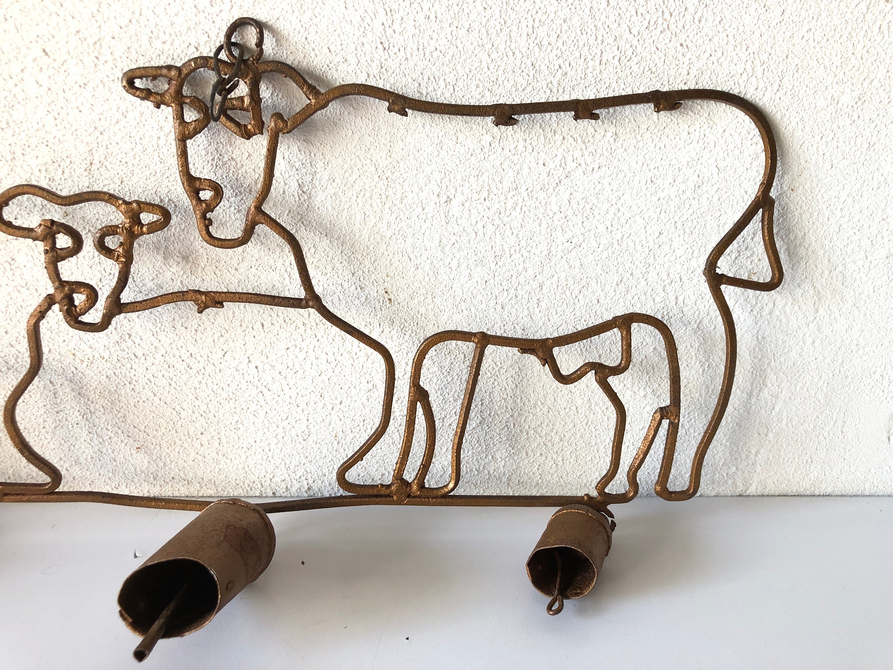 Iron Wind Chime in Lovely Cow Design - Etsy