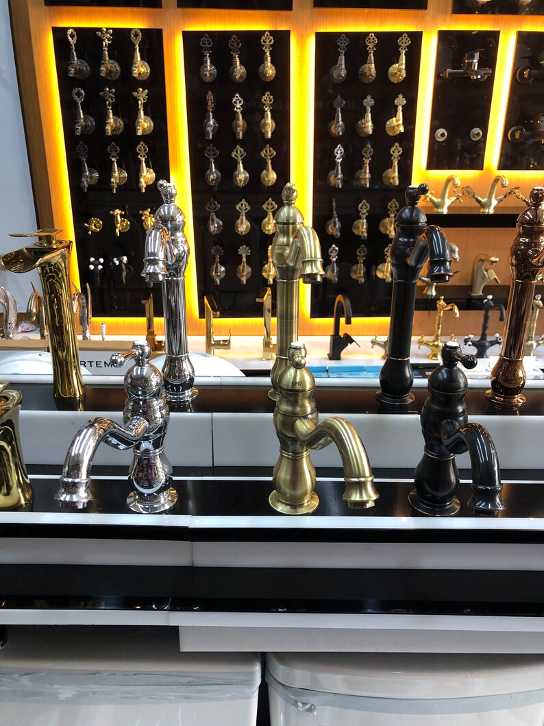 Royal Rose Finish Brass Short Lavatory Faucet - Etsy