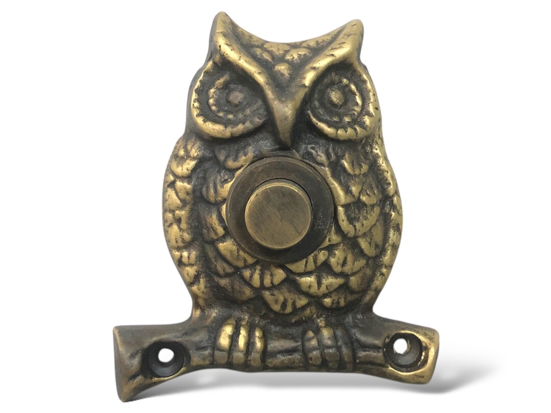 Owl Brass Doorbell With Antique Finish - Etsy