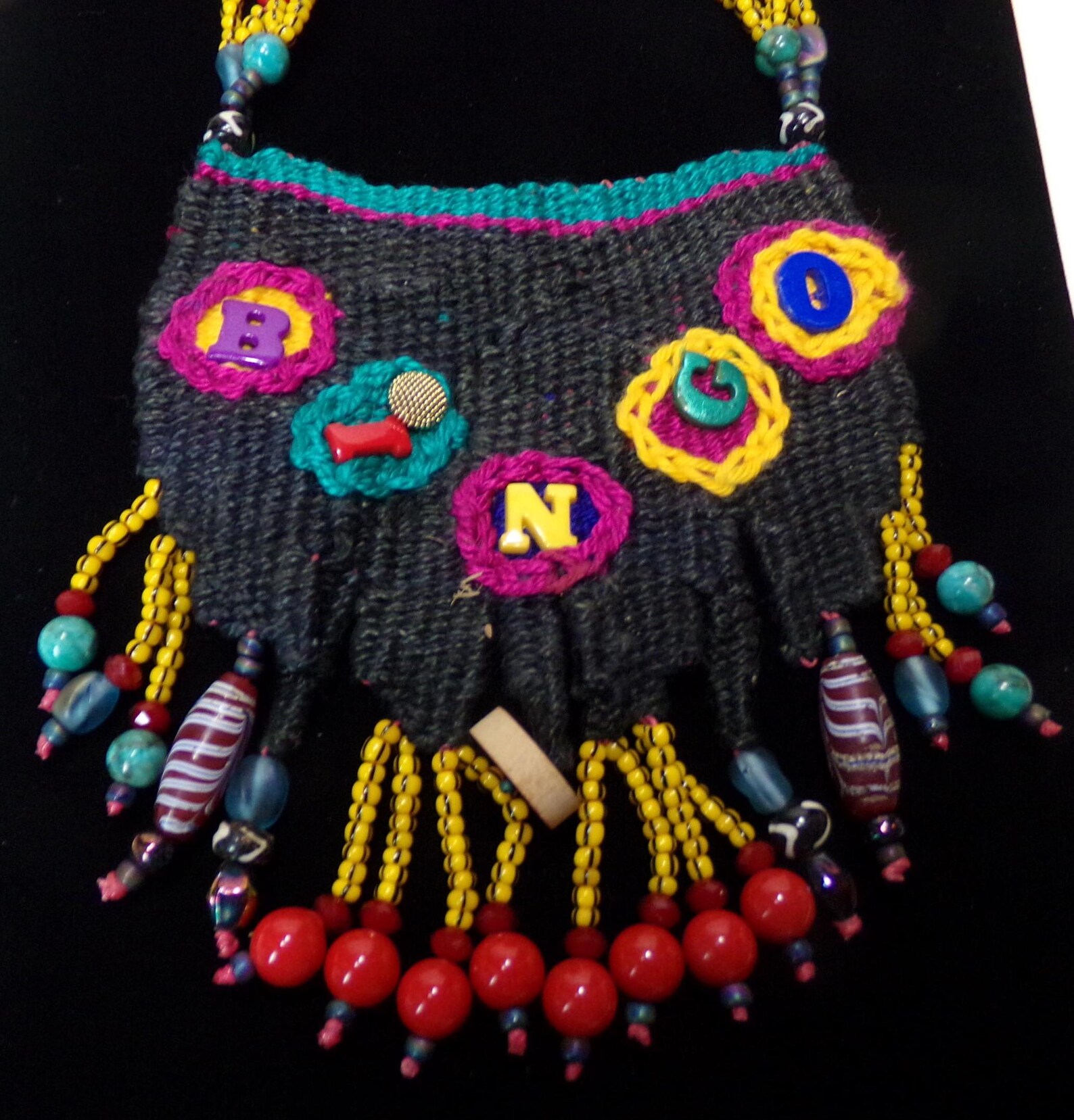 Hand Woven Fiber Art bingo Tapestry PENDANT NECKLACE 24 Zj18 - Etsy