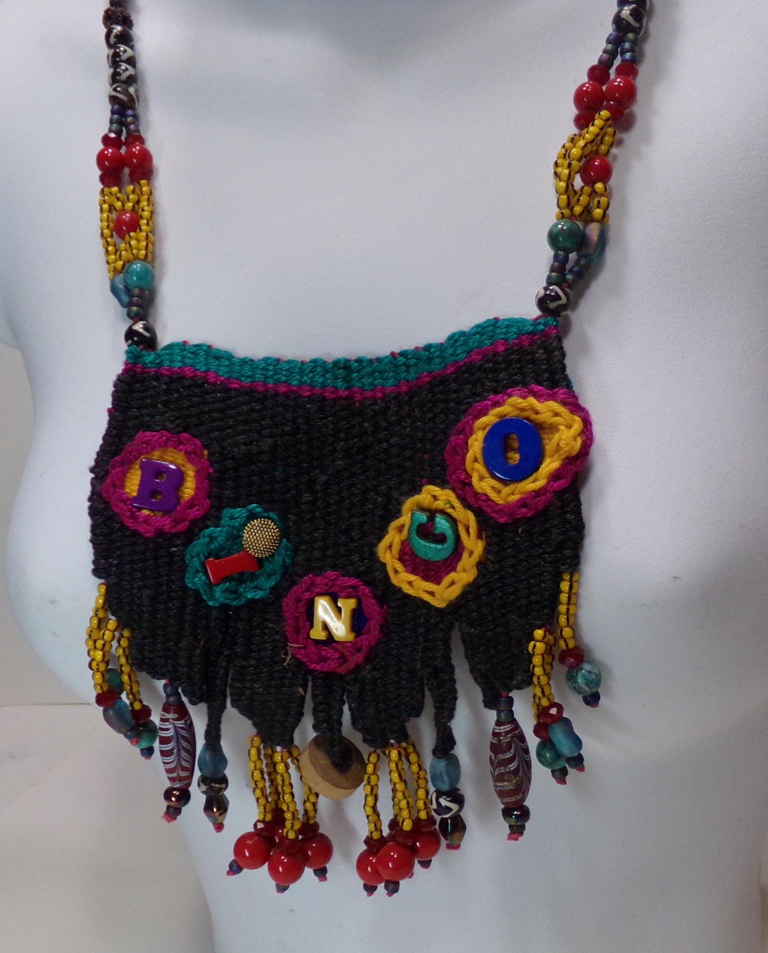 Hand Woven Fiber Art bingo Tapestry PENDANT NECKLACE 24 Zj18 - Etsy