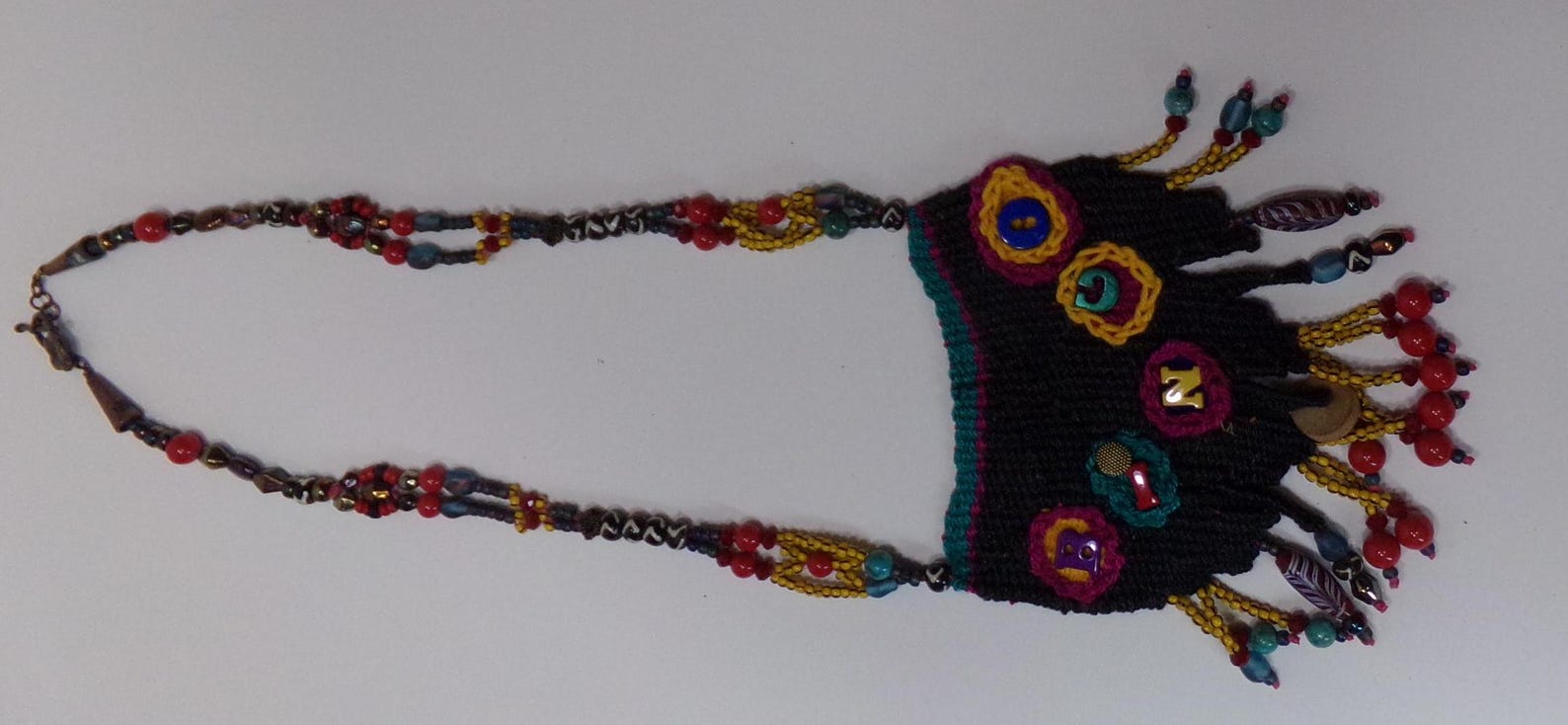 Hand Woven Fiber Art bingo Tapestry PENDANT NECKLACE 24 Zj18 - Etsy