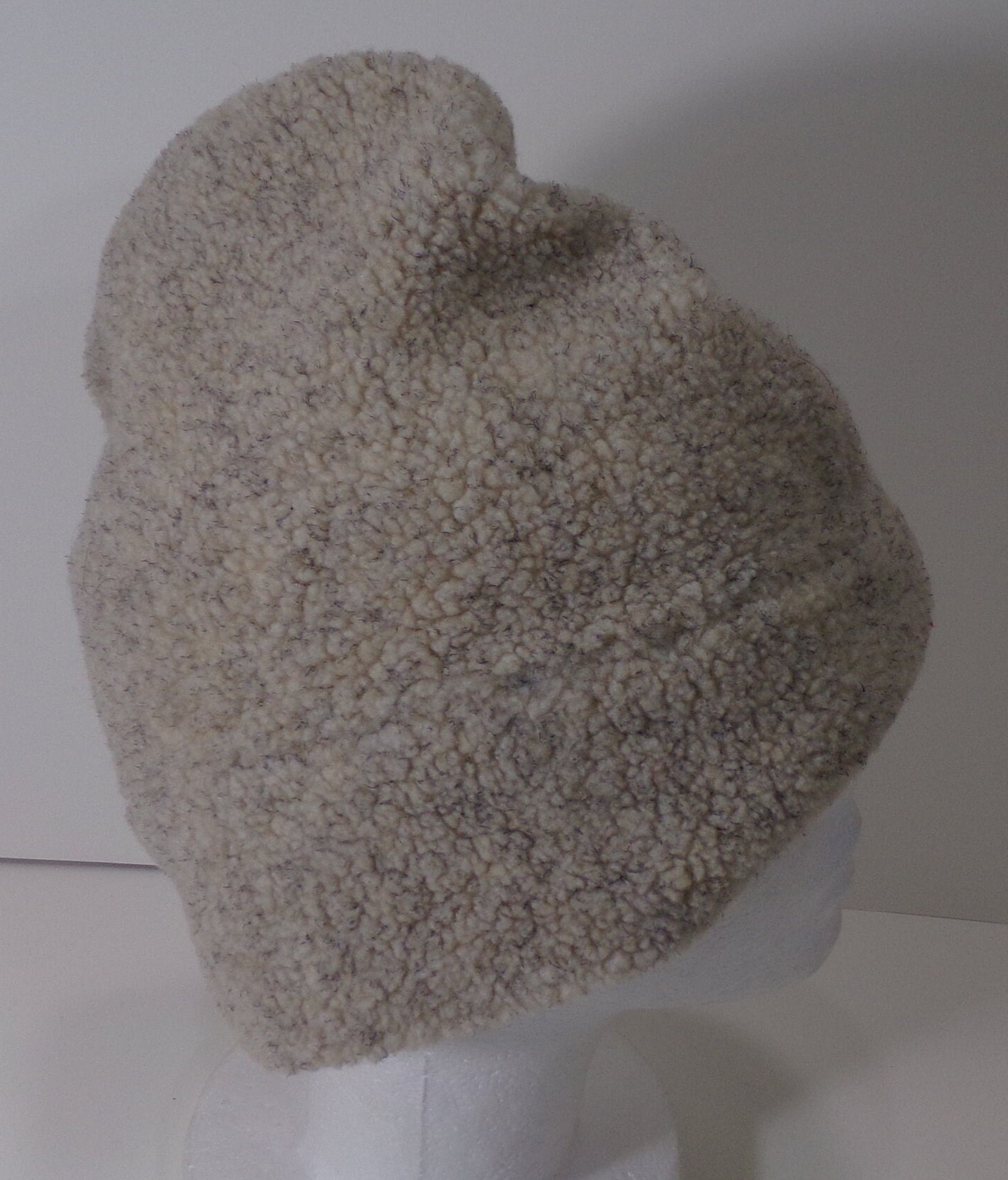 Off White Berber Thermal Berber FLEECE HALF MOON / Skull Cap Winter Hat ...