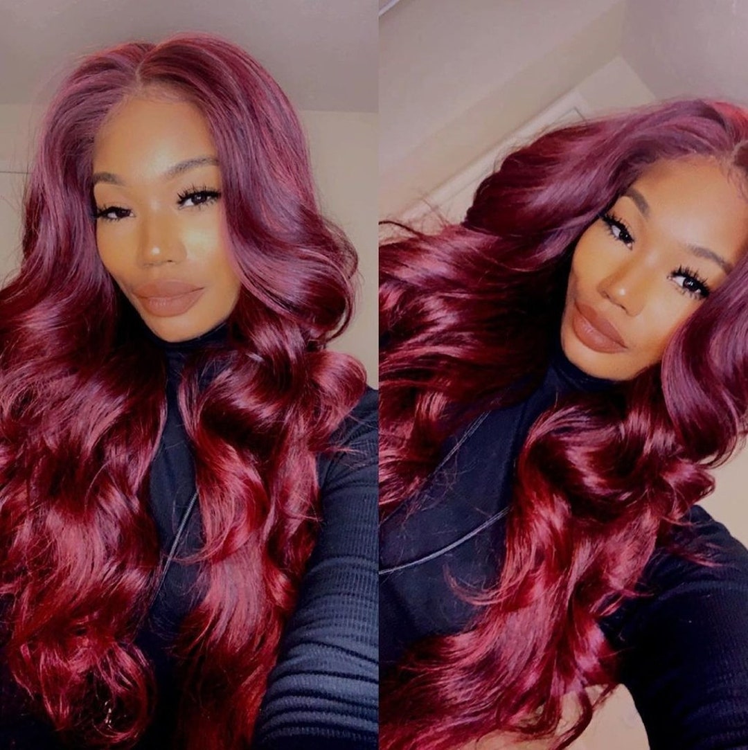Sensationnel Cloud 9 What Lace Solana, Wavy Hair, Wavy Wig, Burgundy ...