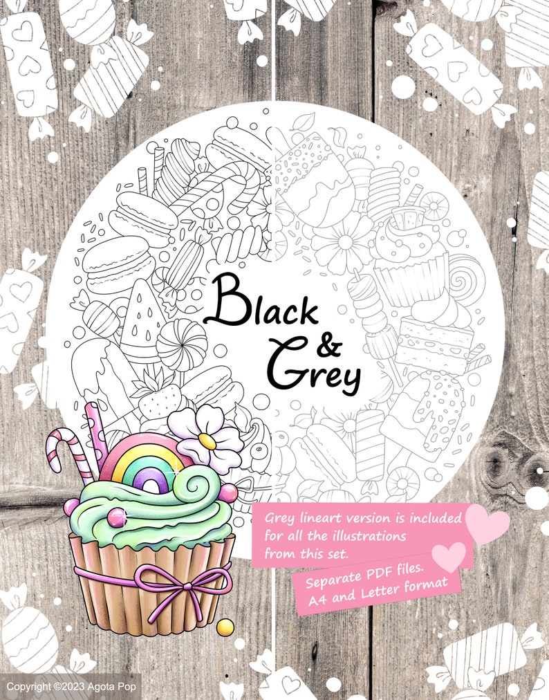 Tiny Sweets Colouring Page Set for Adults. 24 Tiny - Etsy