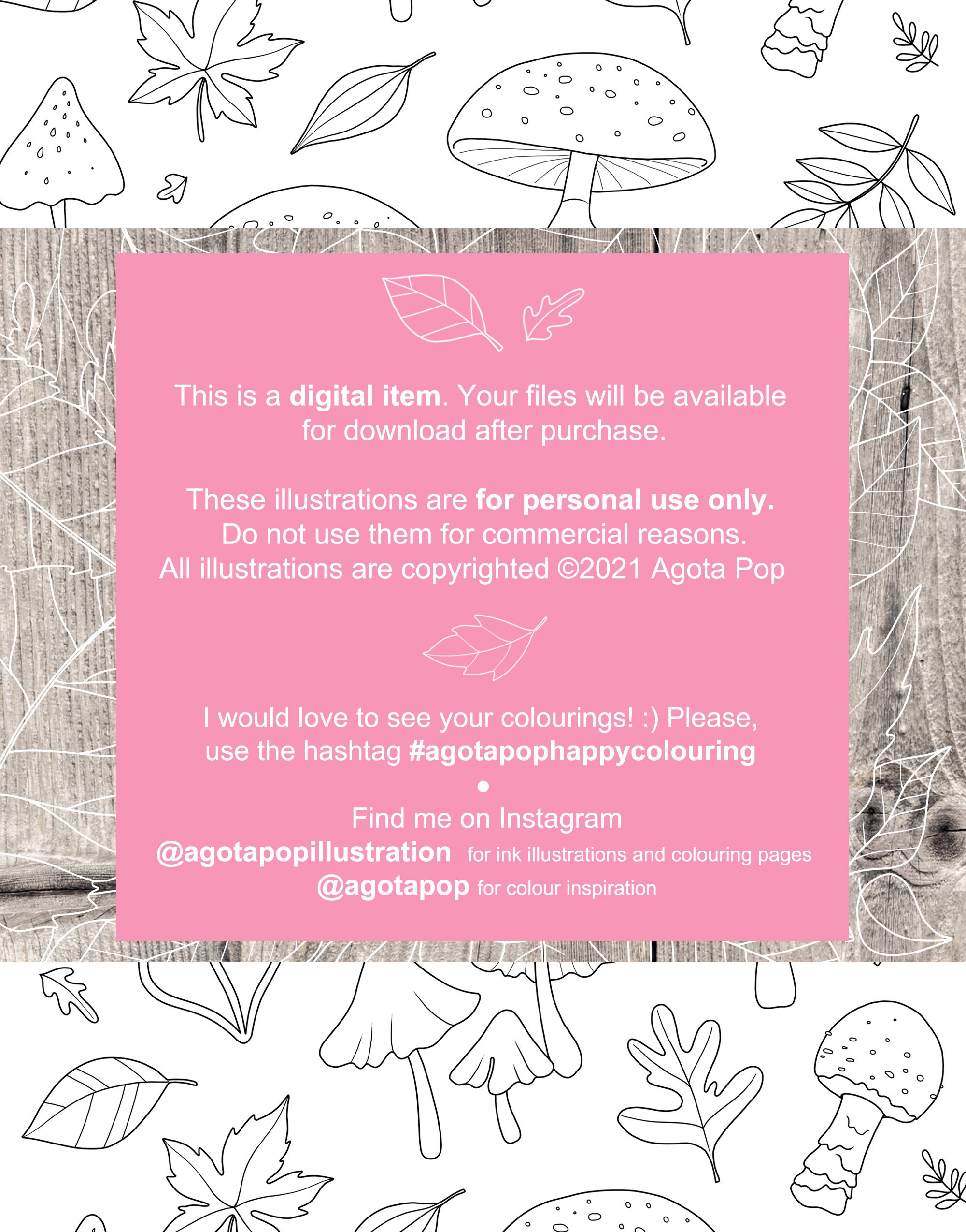 Cosy Autumn Colouring Page Set for Adults. TINIES INCLUDED. - Etsy