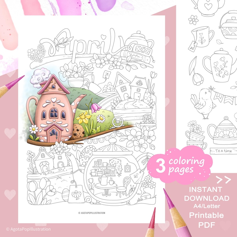 Watercolor Coloring Book - Etsy