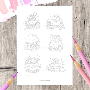 Candy Land Coloring Page Set: 30 Tiny Illustrations (printable PDF) - Etsy