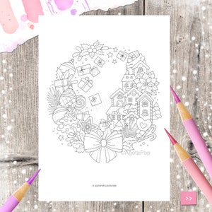 Magical Christmas Colouring Page Set for Adults. 3 Pages. Printable PDF ...