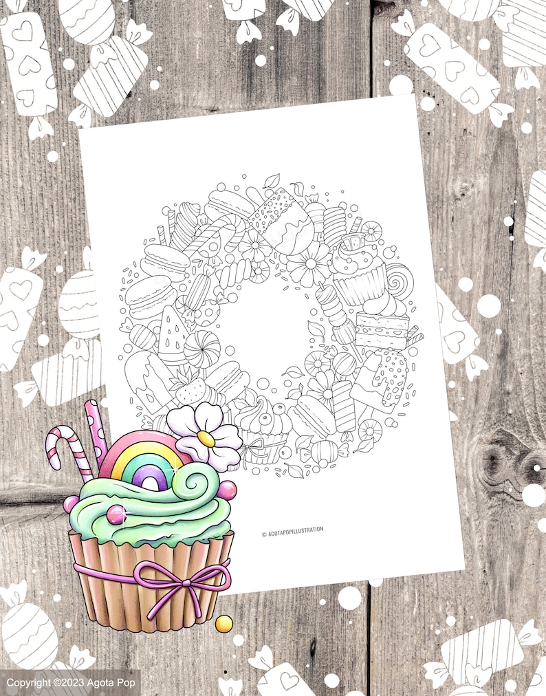 Tiny Sweets Colouring Page Set for Adults. 24 Tiny - Etsy
