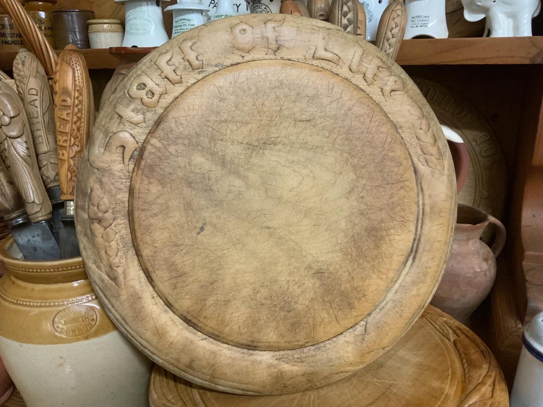 Antique ‘staff of Life’ Carved Bread Board - Etsy