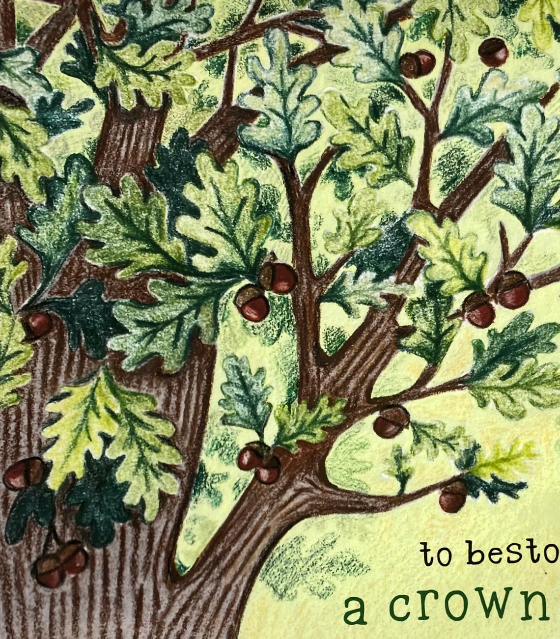 Isaiah 61:3 Oak Tree Scripture Illustration Print 8x10 11x14 - Etsy