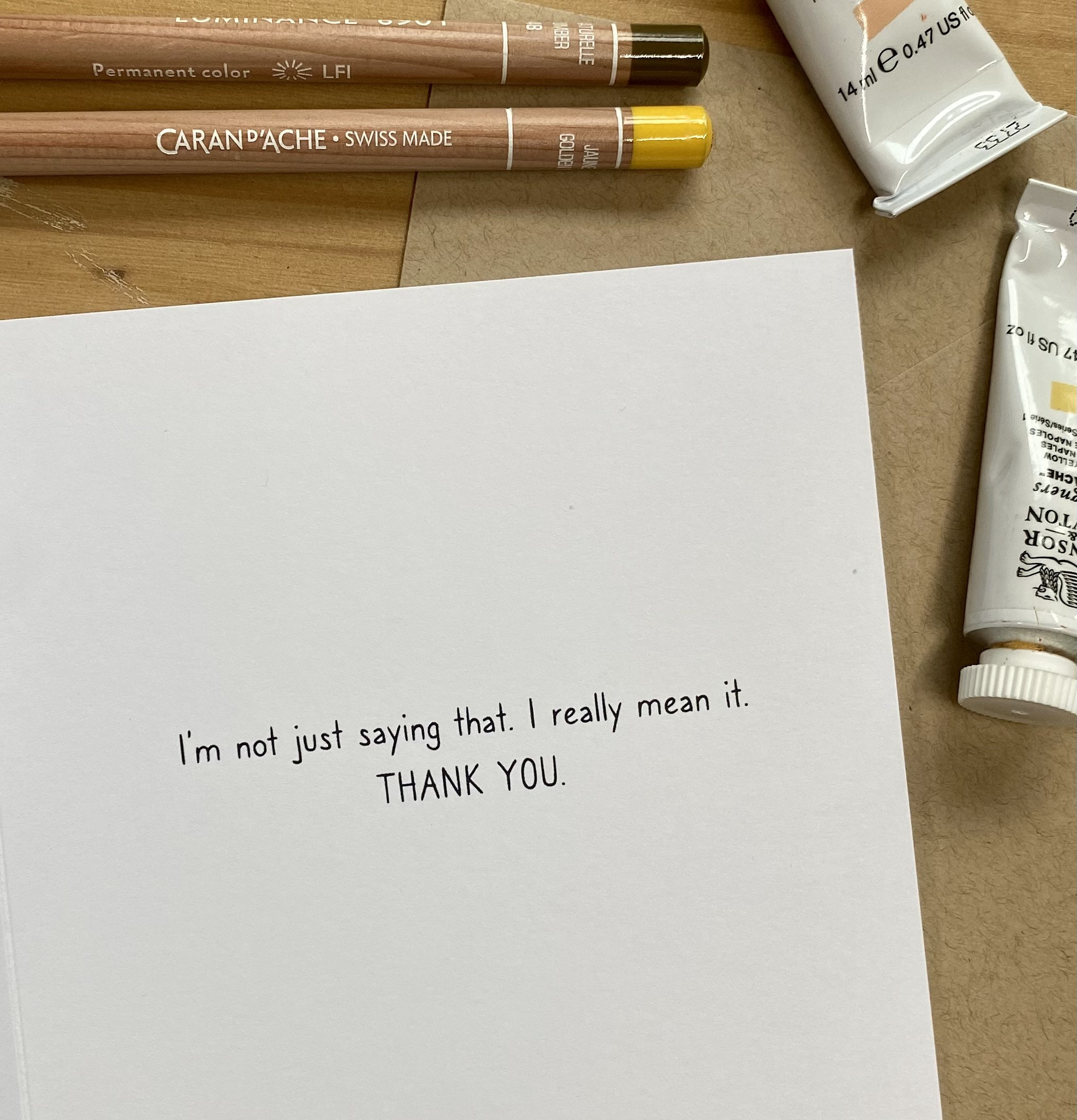 Gee Thanks Illustrated Thank You Card Handmade Greeting Card 5x7 - Etsy