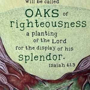 Isaiah 61:3 Oak Tree Scripture Illustration Print 8x10 11x14 - Etsy