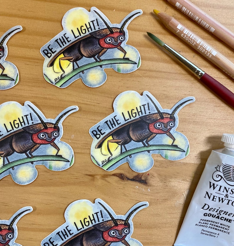 Be the Light Lightning Bug Firefly Die Cut Vinyl Illustrated Sticker - Etsy