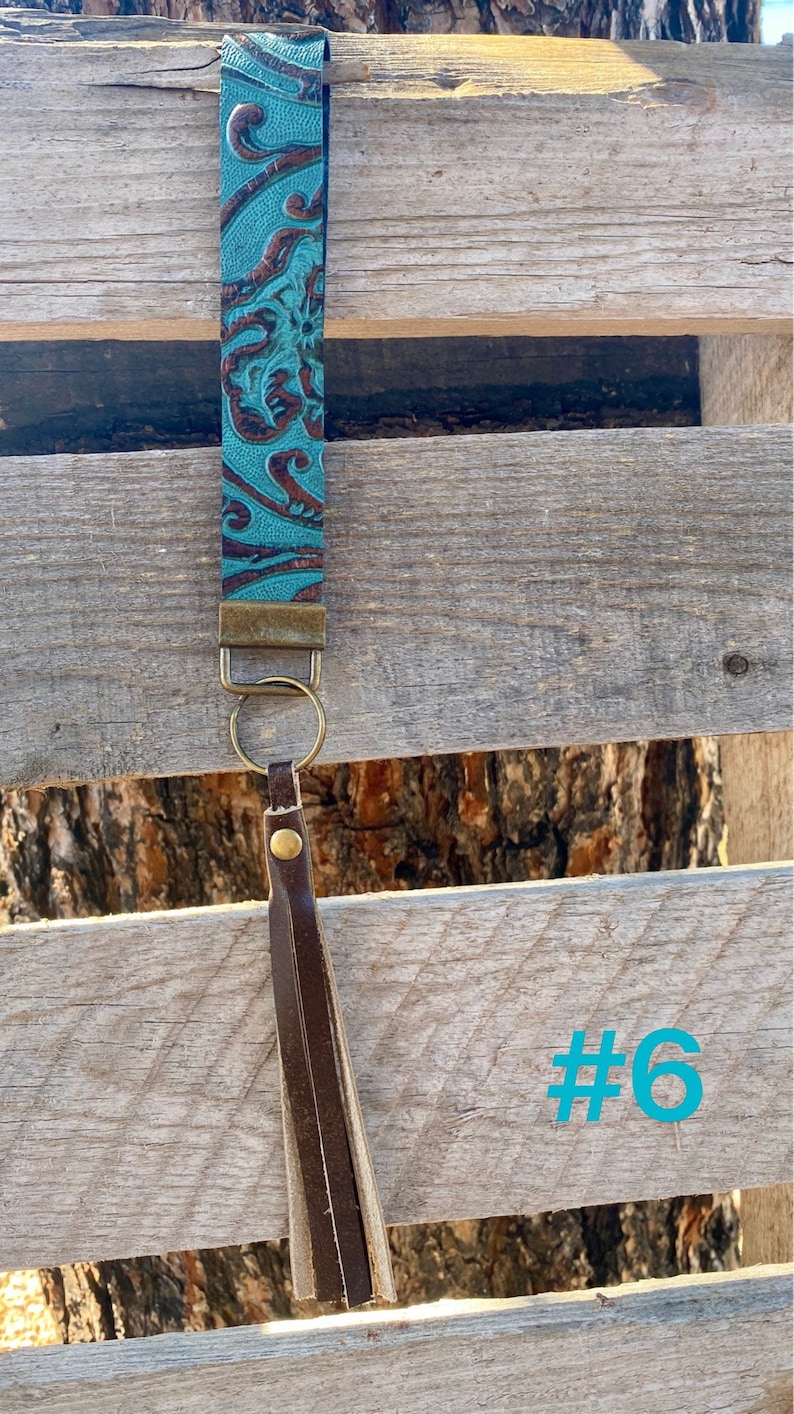 Leather With Fringe Wristlet Keychains Western Cowgirl Boho - Etsy