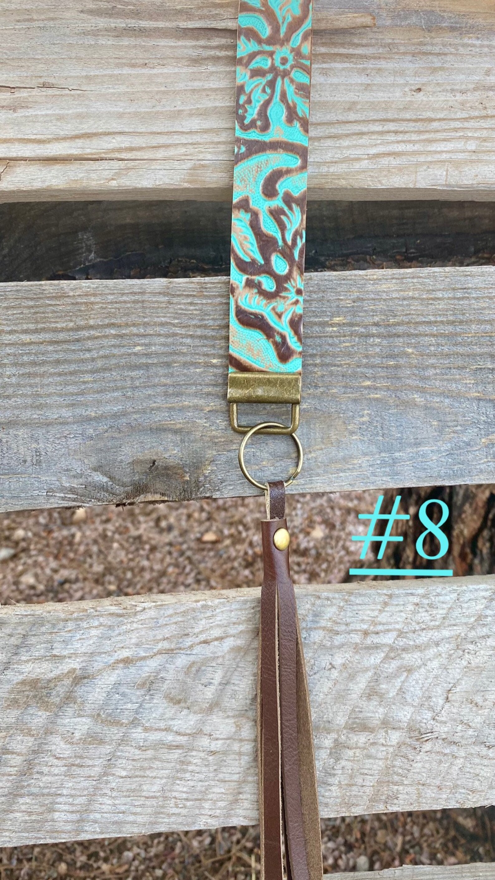 Leather with fringe wristlet keychains western cowgirl boho | Etsy