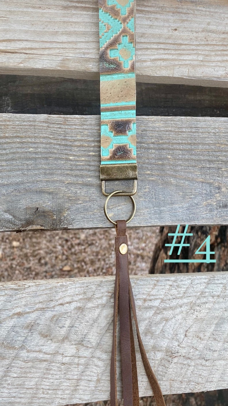 Leather With Fringe Wristlet Keychains Western Cowgirl Boho - Etsy