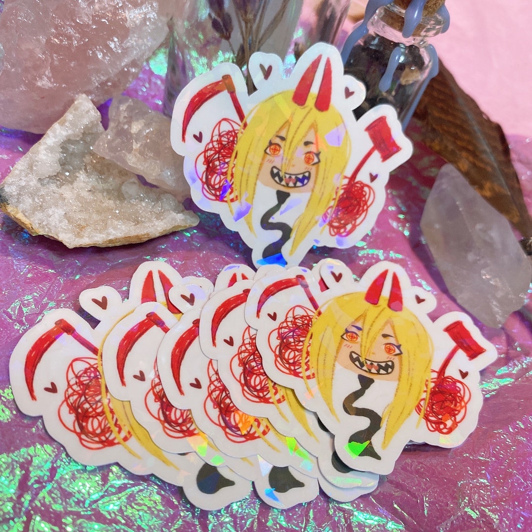 Chibi Power Sticker | Holographic Holo Waterproof Tear Resist Water ...