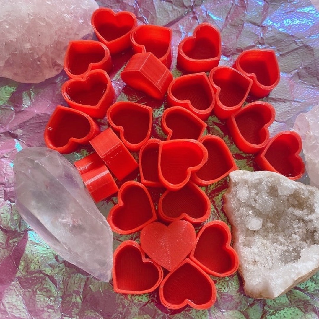 Red Heart Shape | Half Pans for Watercolor Paints | Set of 25 | 3D ...