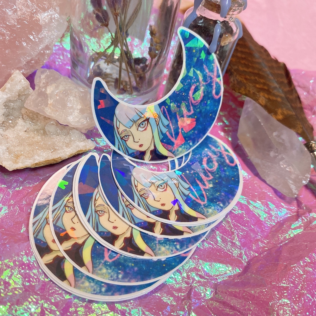 Lucy Moon Sticker | Holographic Holo Waterproof Tear Resist Water ...