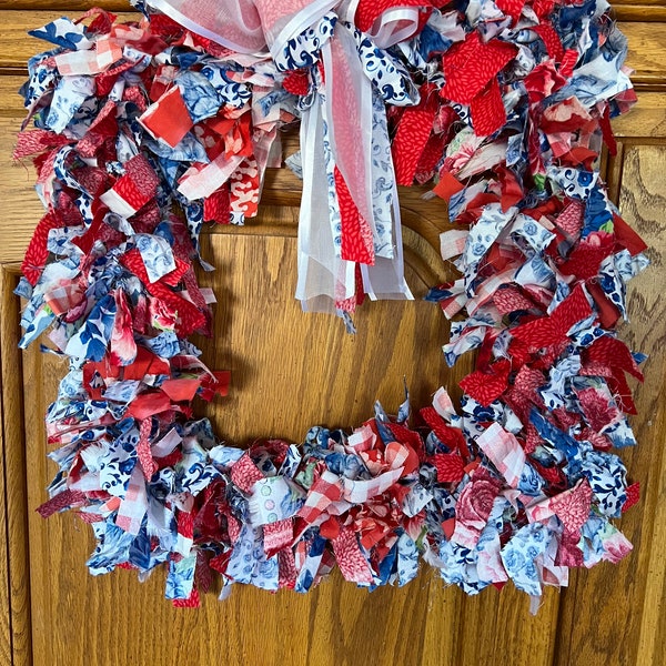 Patriotic Rag Wreath - Etsy