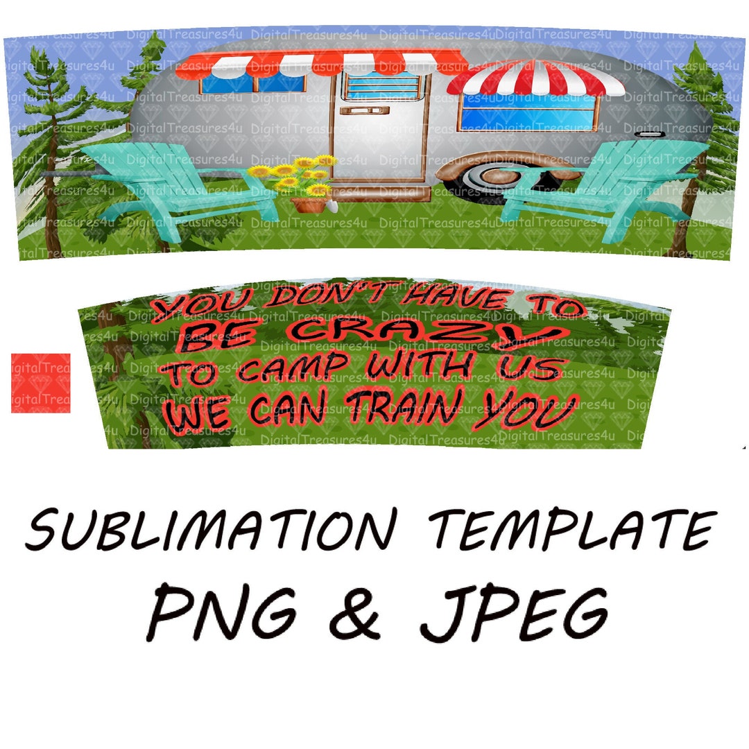Camping Tumbler Wrap, Sublimation Design - Etsy