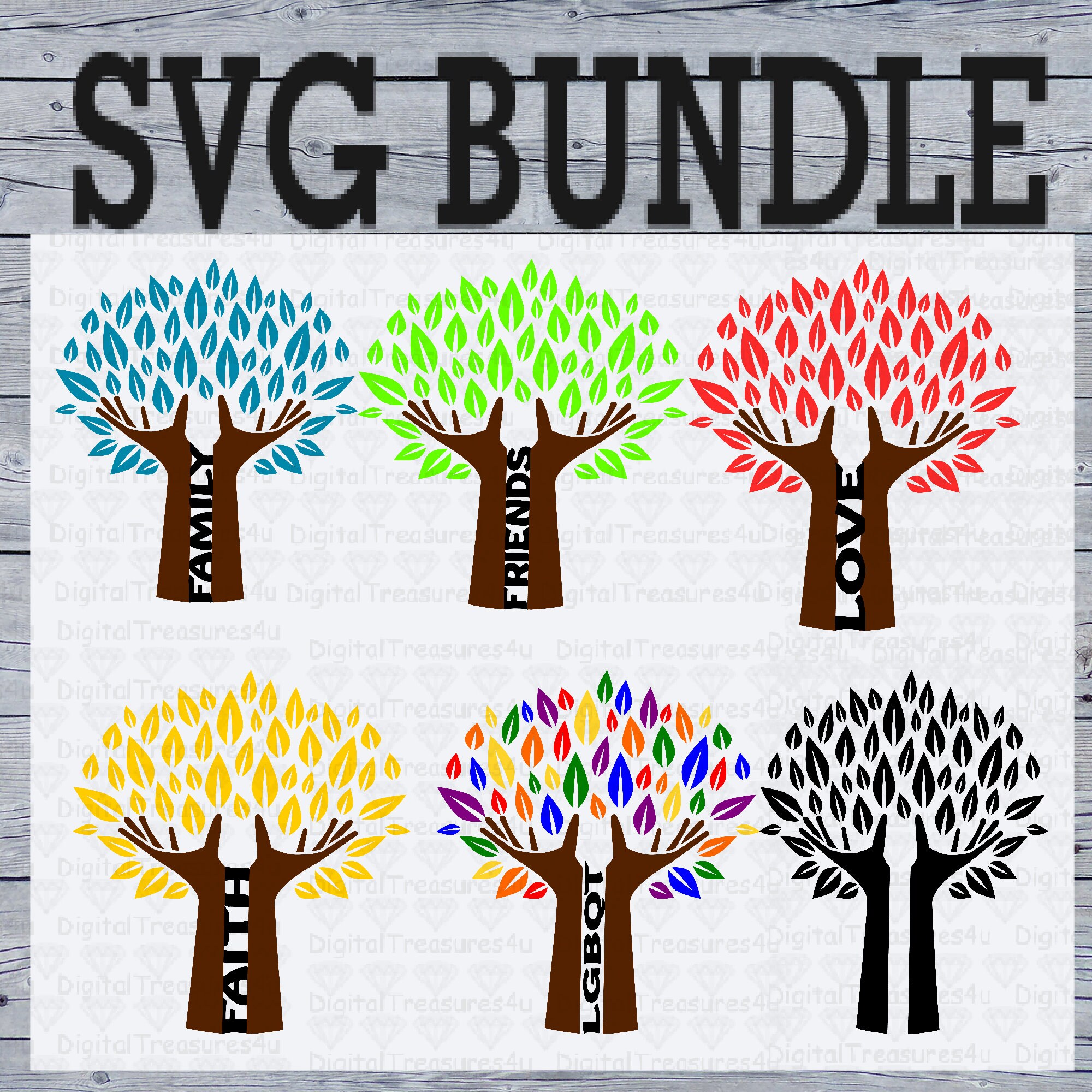 Tree Hands Svg , Colorful Tree Svg, Hands Holding Tree Svg, Cutting ...